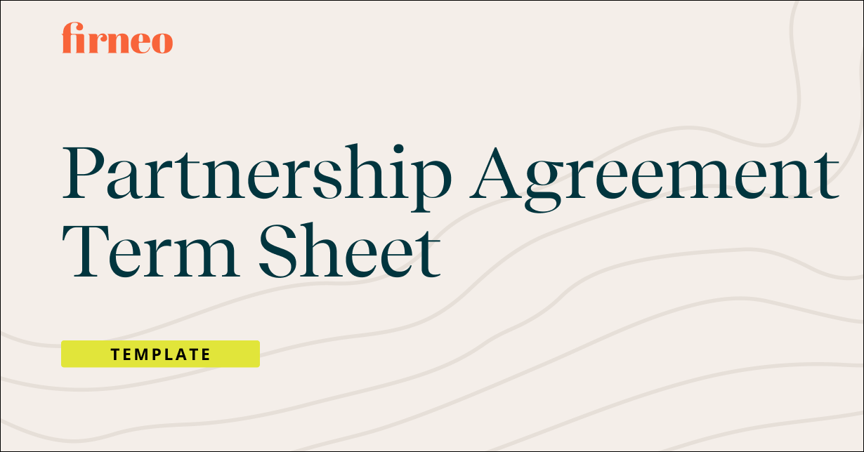 Partnership Agreement Term Sheet Template